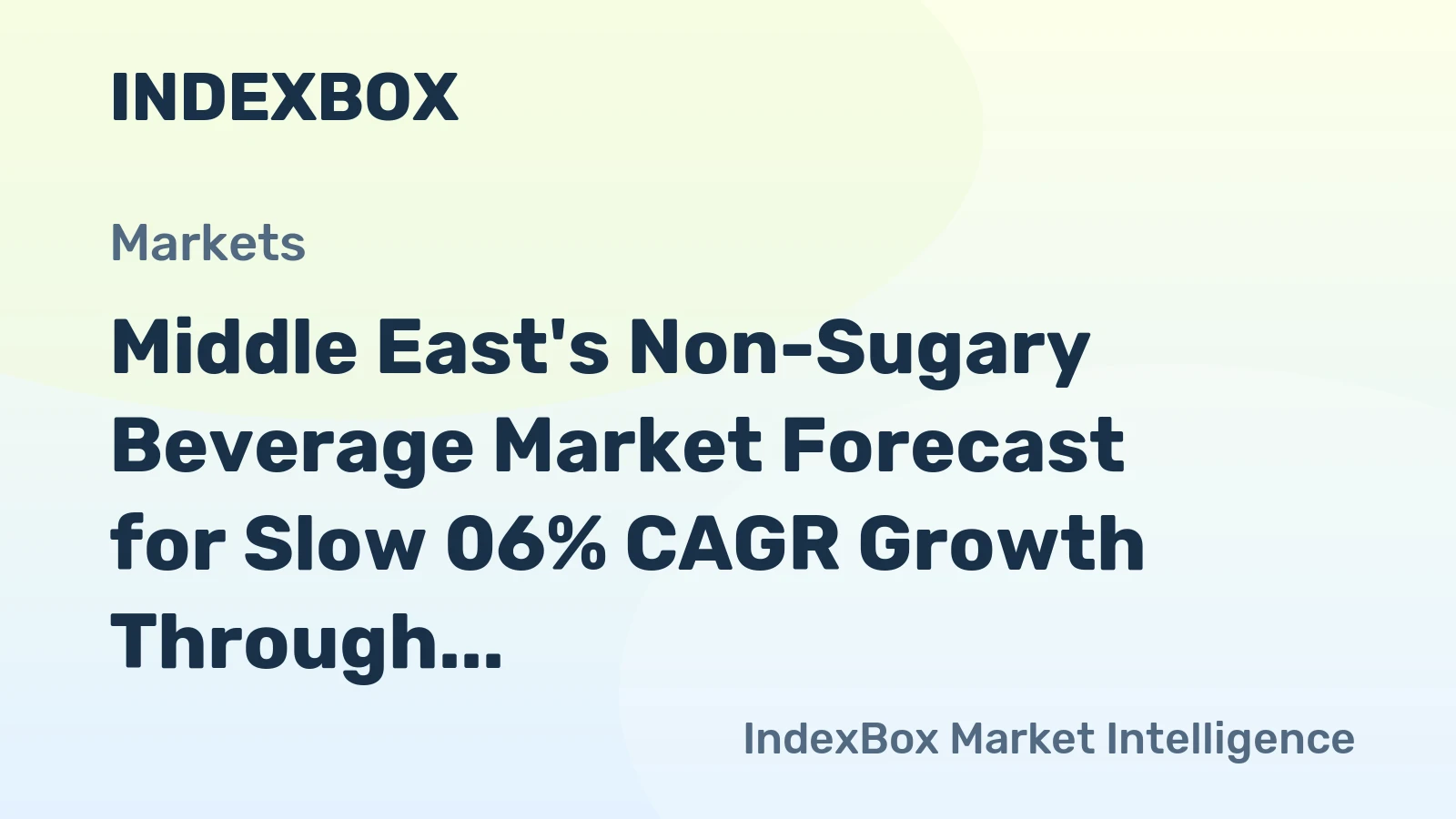 Middle East's Non-Sugary Beverage Market Forecast for Slow 06% CAGR Growth Through 2035