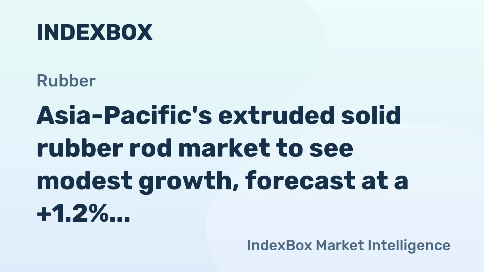 Asia-Pacific's extruded solid rubber rod market to see modest growth, forecast at a +1.2% CAGR in value terms to reach $3.6B by 2035.