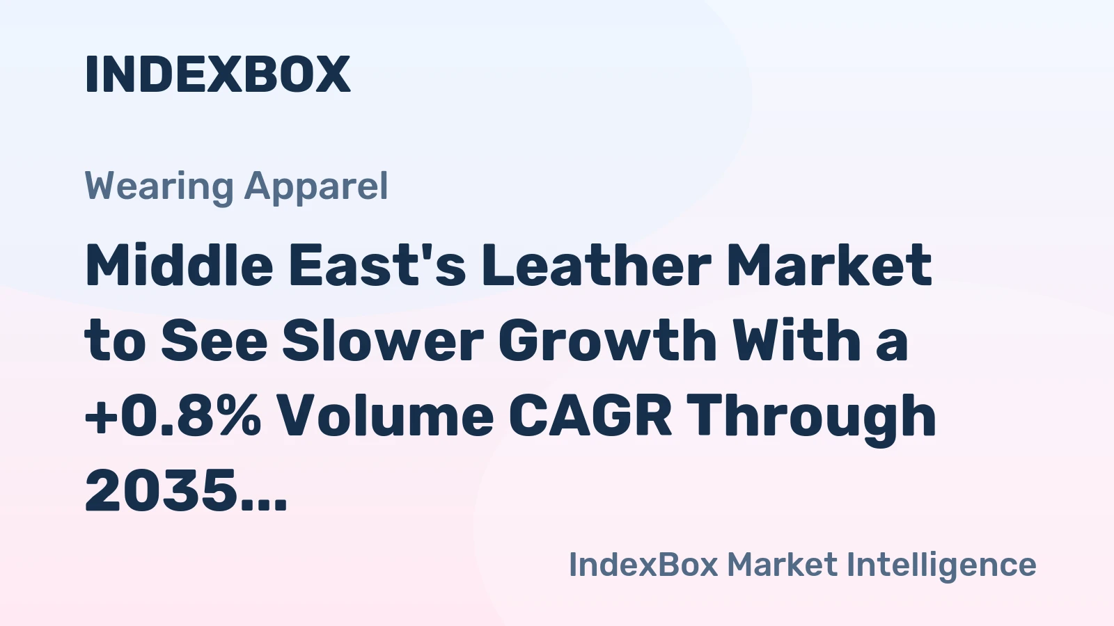 Middle East's Leather Market to See Slower Growth With a +0.8% Volume CAGR Through 2035