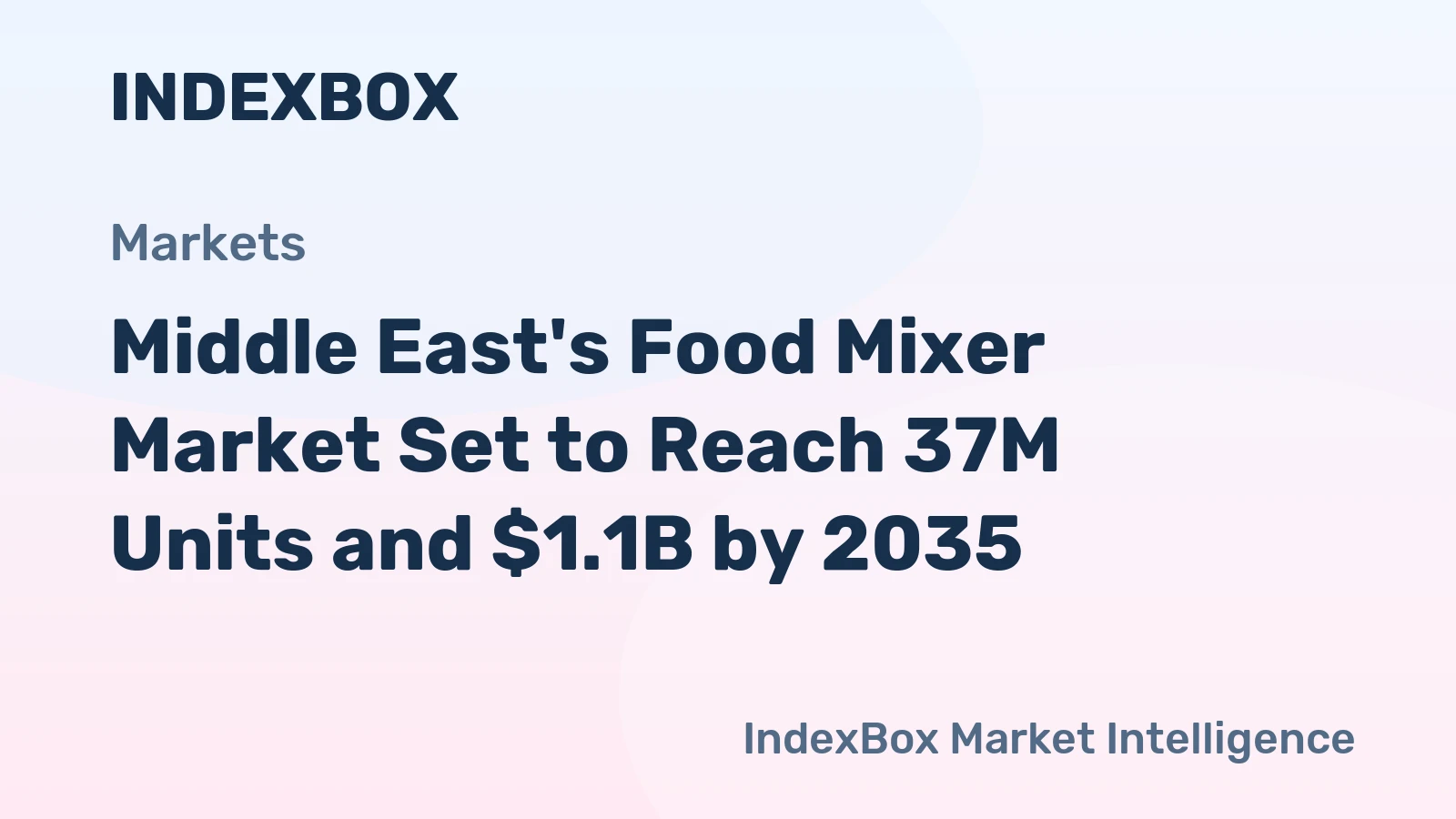Middle East's Food Mixer Market Set to Reach 37M Units and $1.1B by 2035