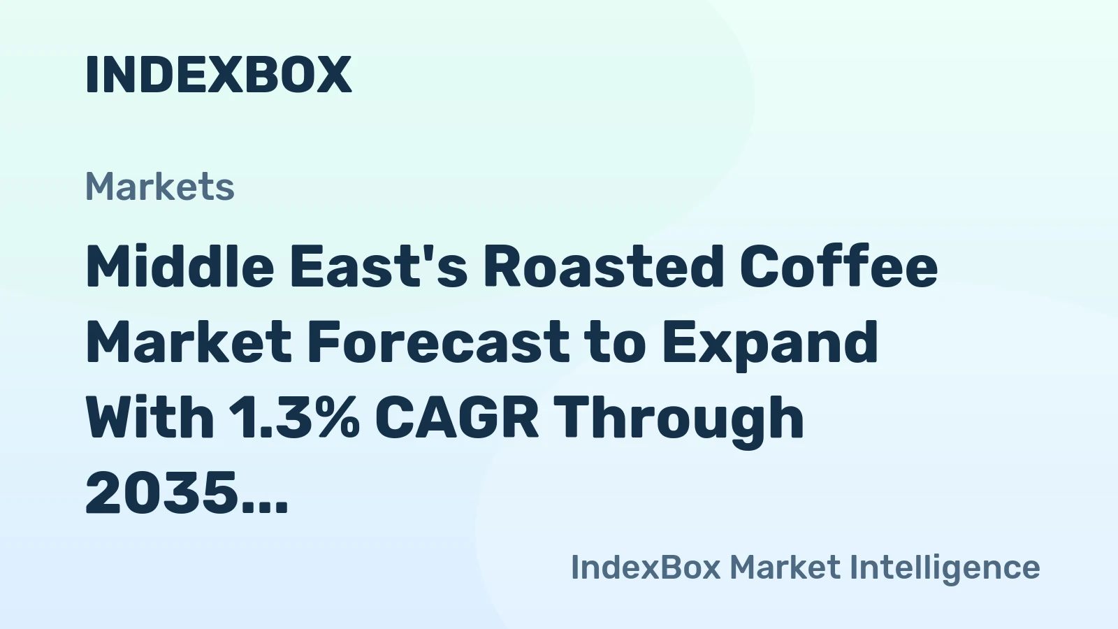 Middle East's Roasted Coffee Market Forecast to Expand With 1.3% CAGR Through 2035