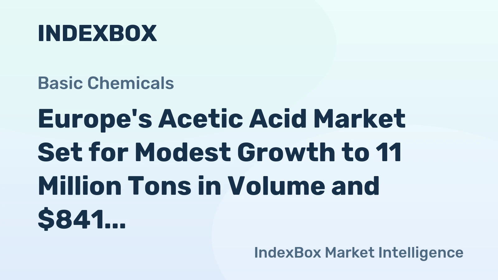 Europe's Acetic Acid Market Set for Modest Growth to 11 Million Tons in Volume and $841 Million in Value by 2035