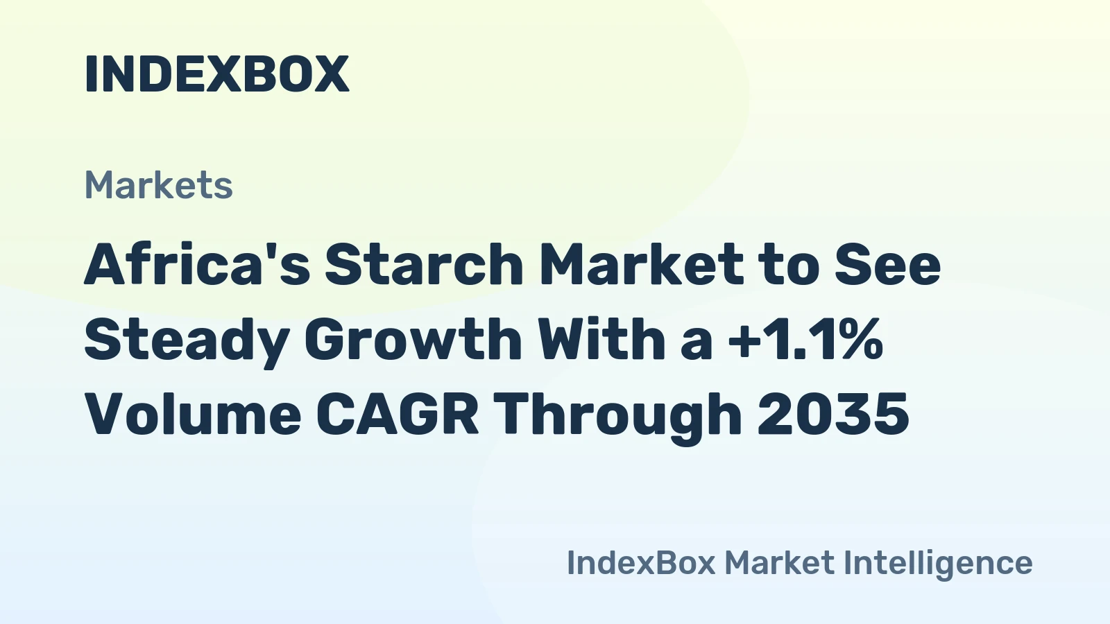 Africa's Starch Market to See Steady Growth With a +1.1% Volume CAGR Through 2035