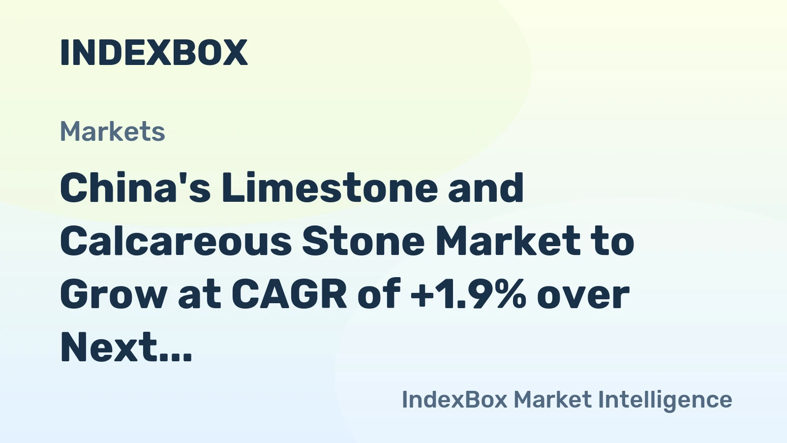 China's Limestone and Calcareous Stone Market to Grow at CAGR of +1.9% over Next Decade