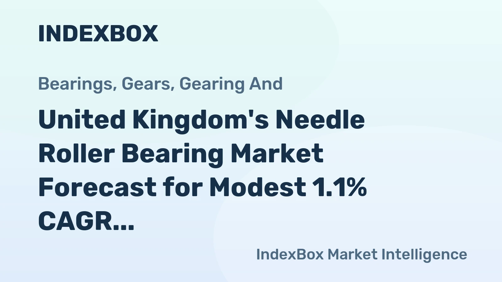 United Kingdom's Needle Roller Bearing Market Forecast for Modest 1.1% CAGR Growth to 2035
