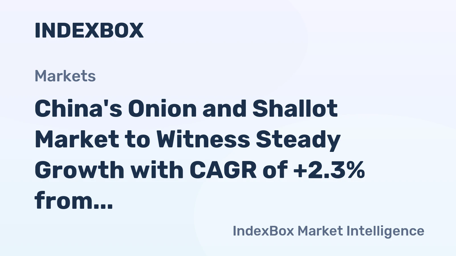 China's Onion and Shallot Market to Witness Steady Growth with CAGR of +2.3% from 2024-2035