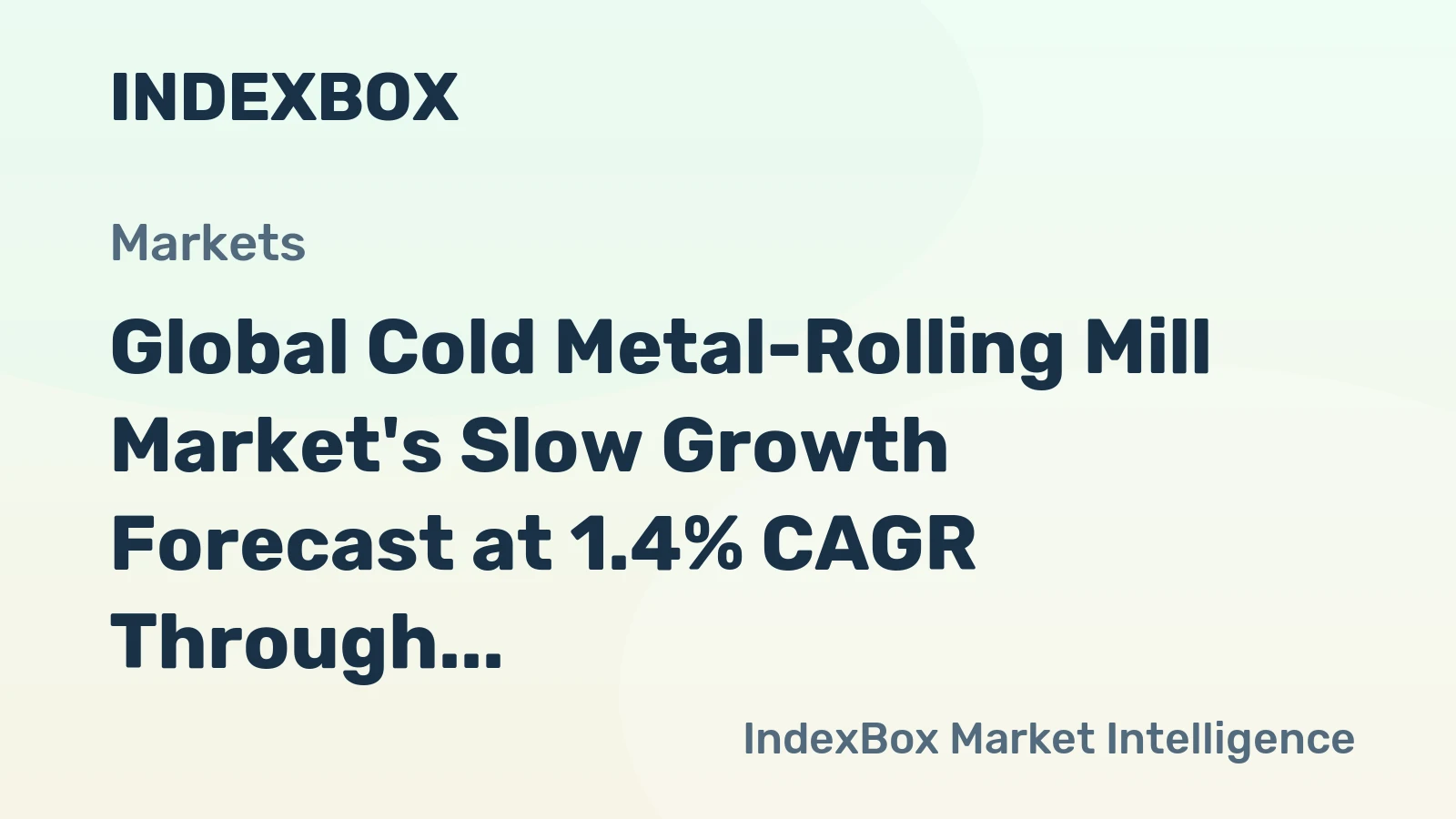 Global Cold Metal-Rolling Mill Market's Slow Growth Forecast at 1.4% CAGR Through 2035