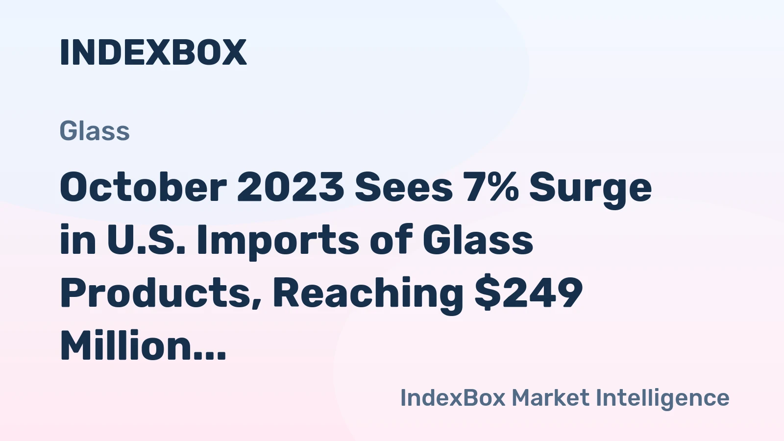 October 2023 Sees 7% Surge in U.S. Imports of Glass Products, Reaching $249 Million