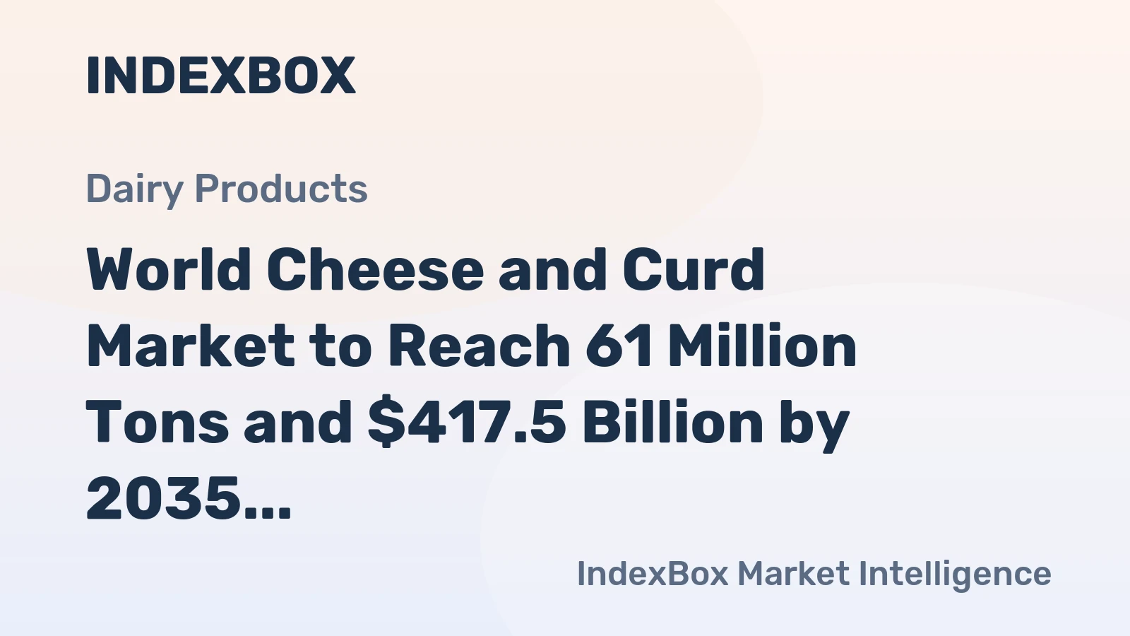 World Cheese and Curd Market to Reach 61 Million Tons and $417.5 Billion by 2035