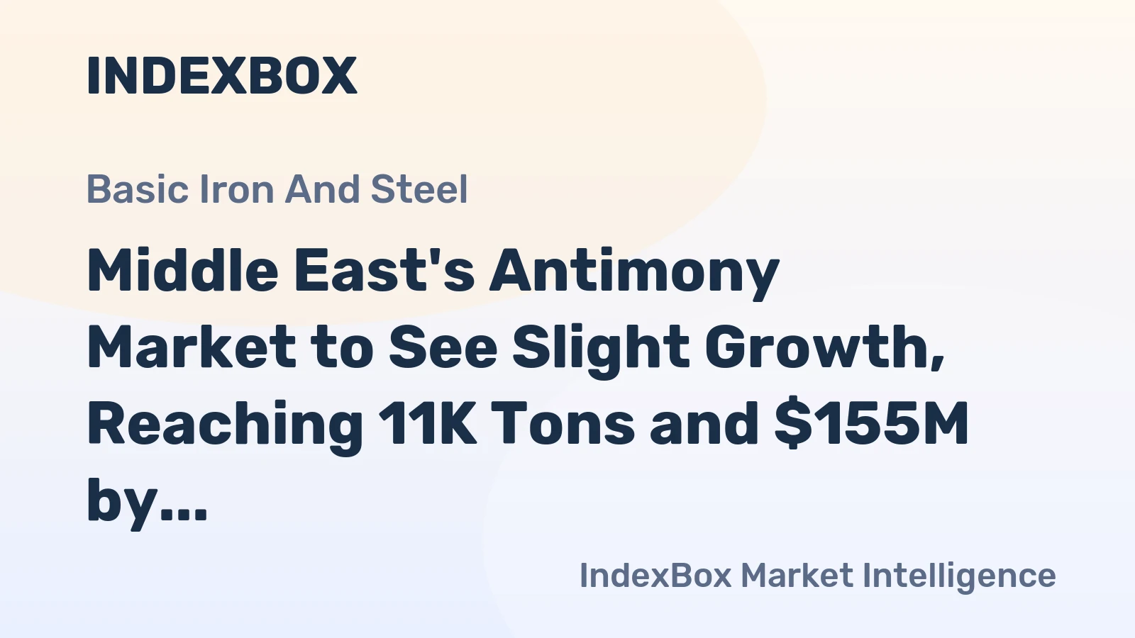 Middle East's Antimony Market to See Slight Growth, Reaching 11K Tons and $155M by 2035
