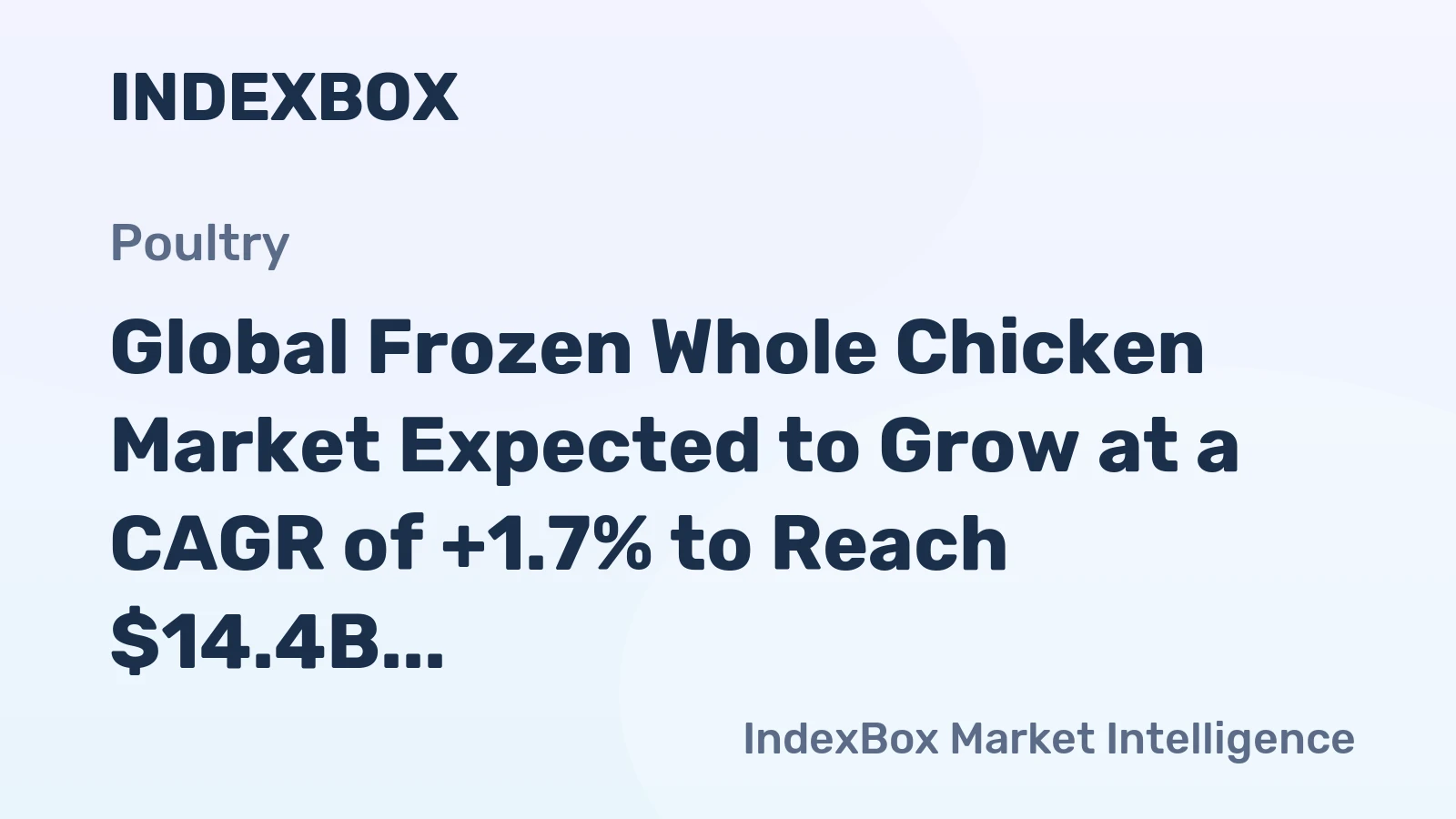 Global Frozen Whole Chicken Market Expected to Grow at a CAGR of +1.7% to Reach $14.4B by 2035