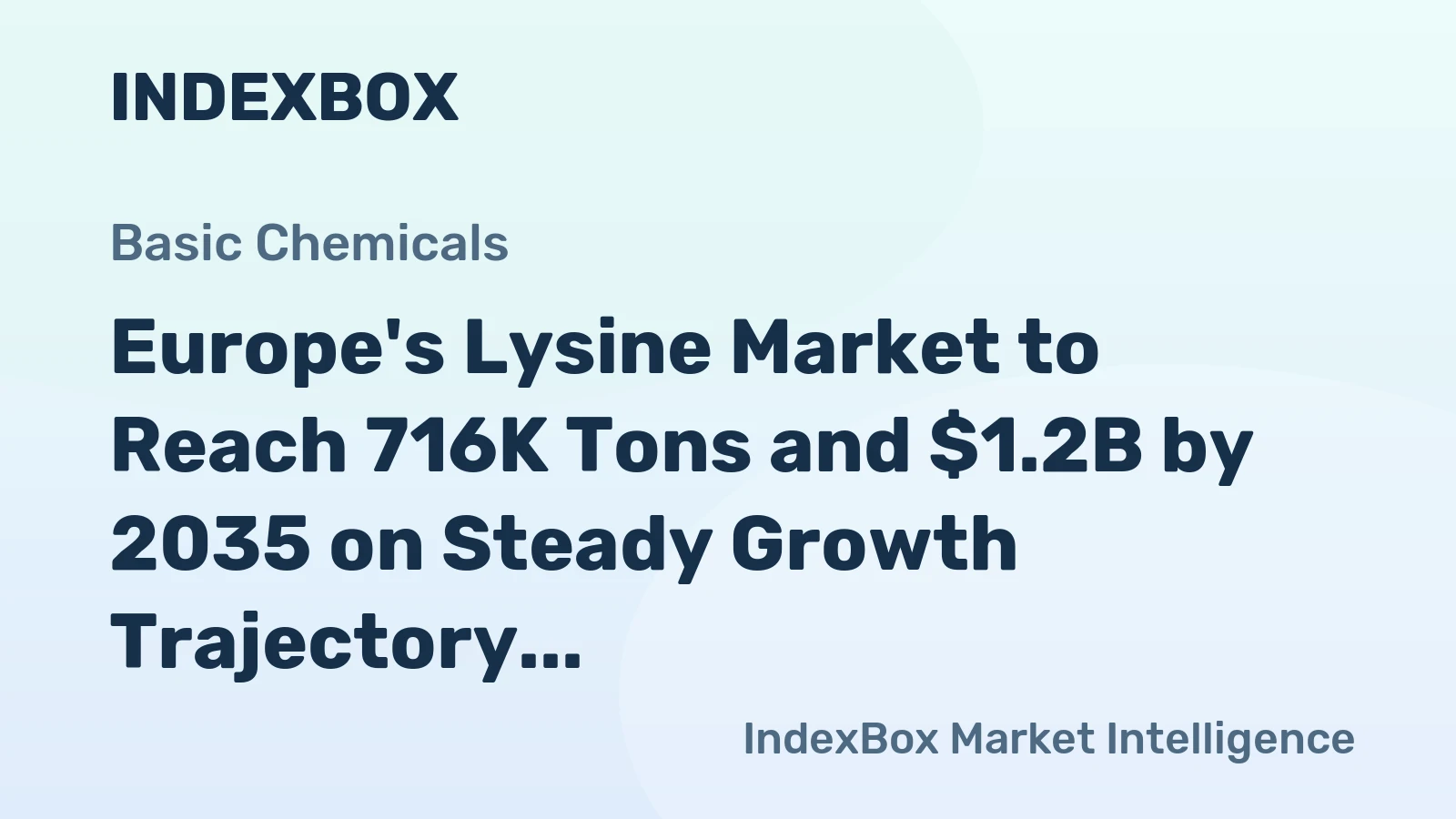 Europe's Lysine Market to Reach 716K Tons and $1.2B by 2035 on Steady Growth Trajectory