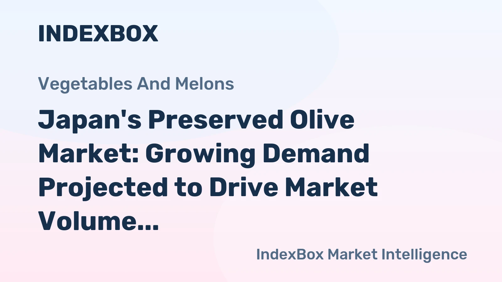 Japan's Preserved Olive Market: Growing Demand Projected to Drive Market Volume to 3.7K Tons and Value to $16M by 2035
