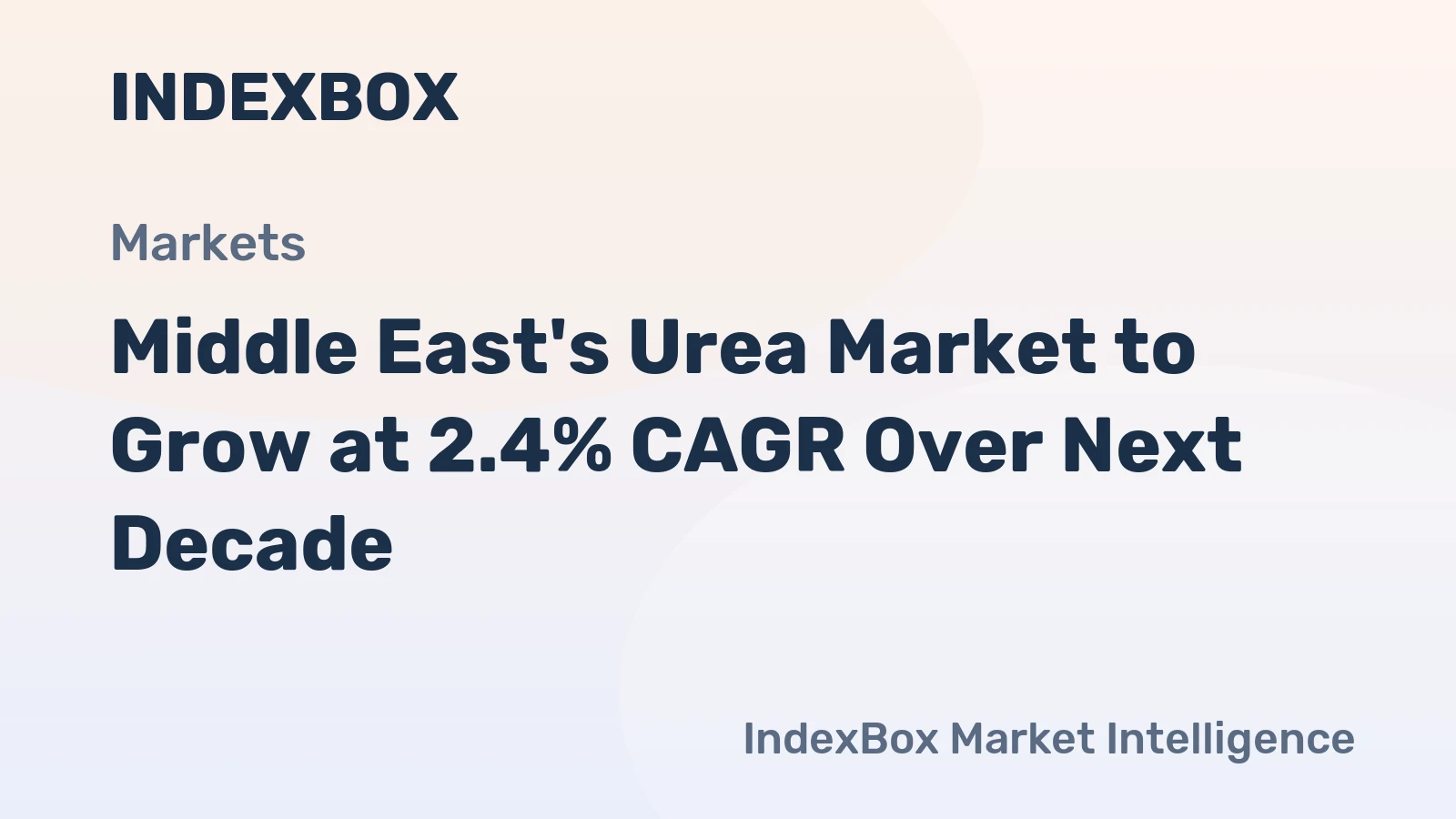Middle East's Urea Market to Grow at 2.4% CAGR Over Next Decade