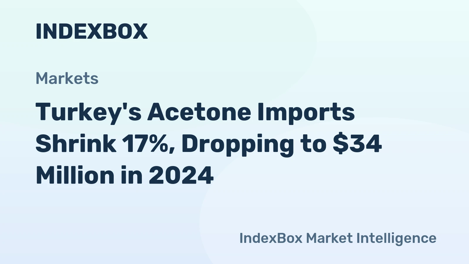 Turkey's Acetone Imports Shrink 17%, Dropping to $34 Million in 2024