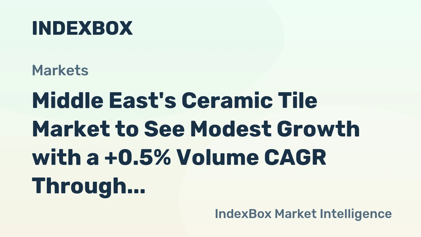 Middle East's Ceramic Tile Market to See Modest Growth with a +0.5% Volume CAGR Through 2035