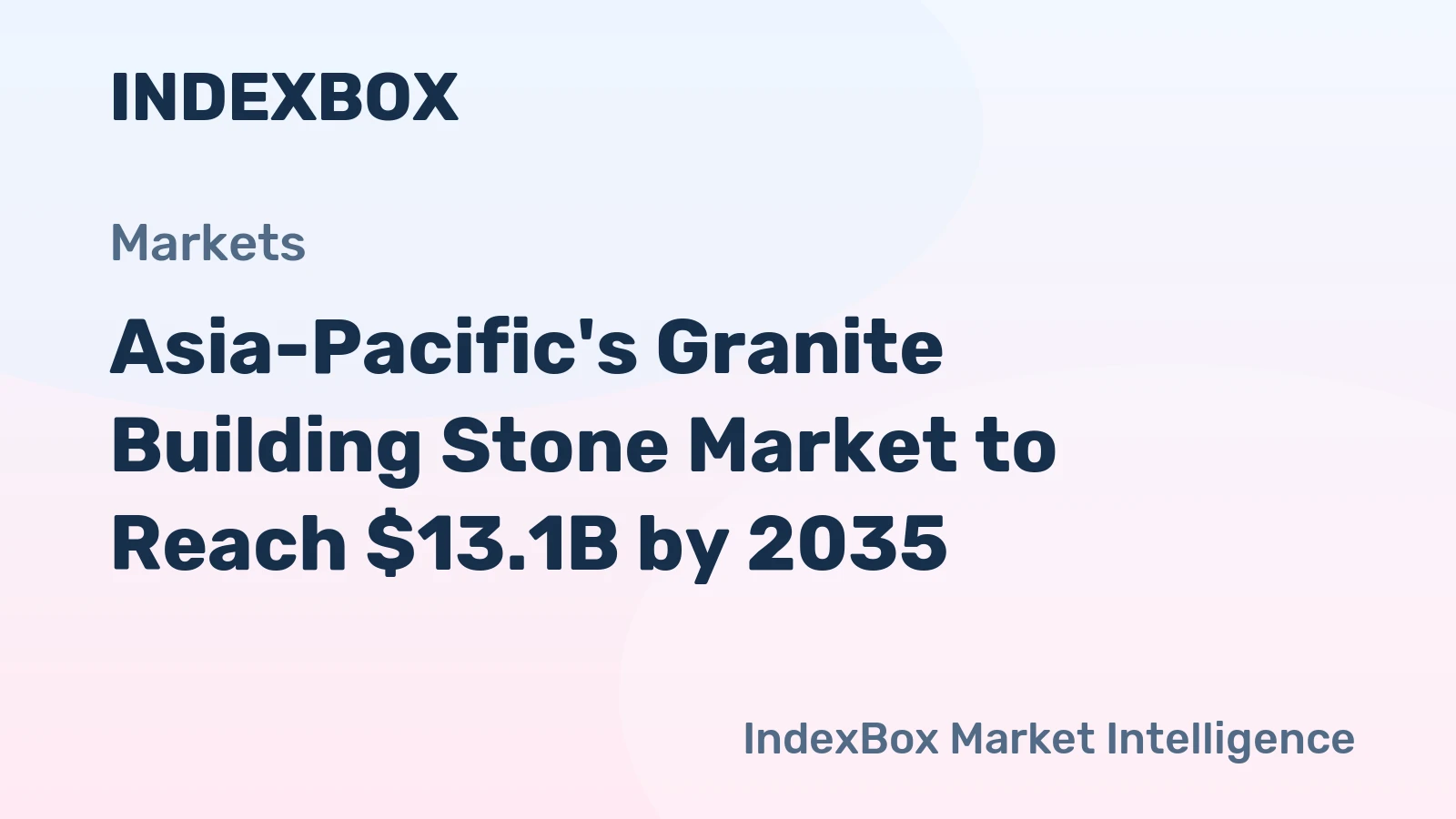 Asia-Pacific's Granite Building Stone Market to Reach $13.1B by 2035