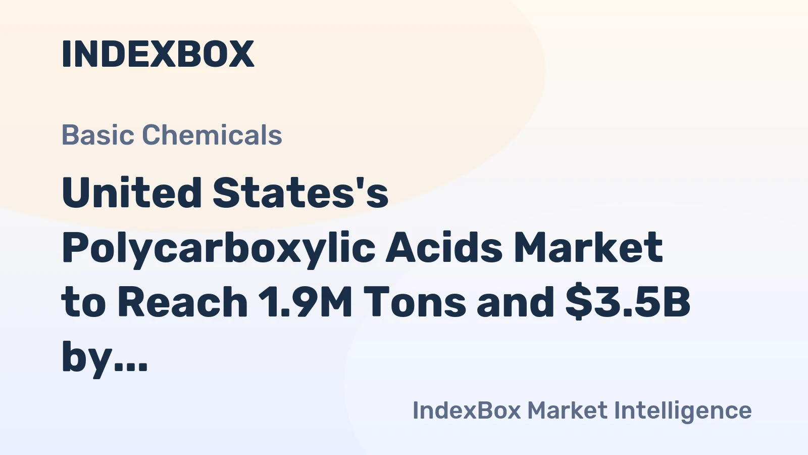 United States's Polycarboxylic Acids Market to Reach 1.9M Tons and $3.5B by 2035