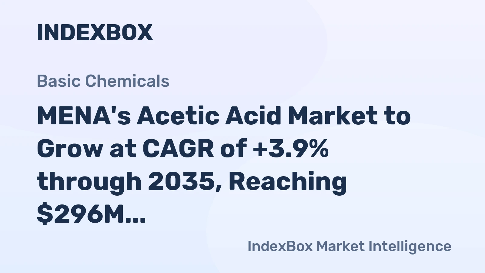 MENA's Acetic Acid Market to Grow at CAGR of +3.9% through 2035, Reaching $296M in Value