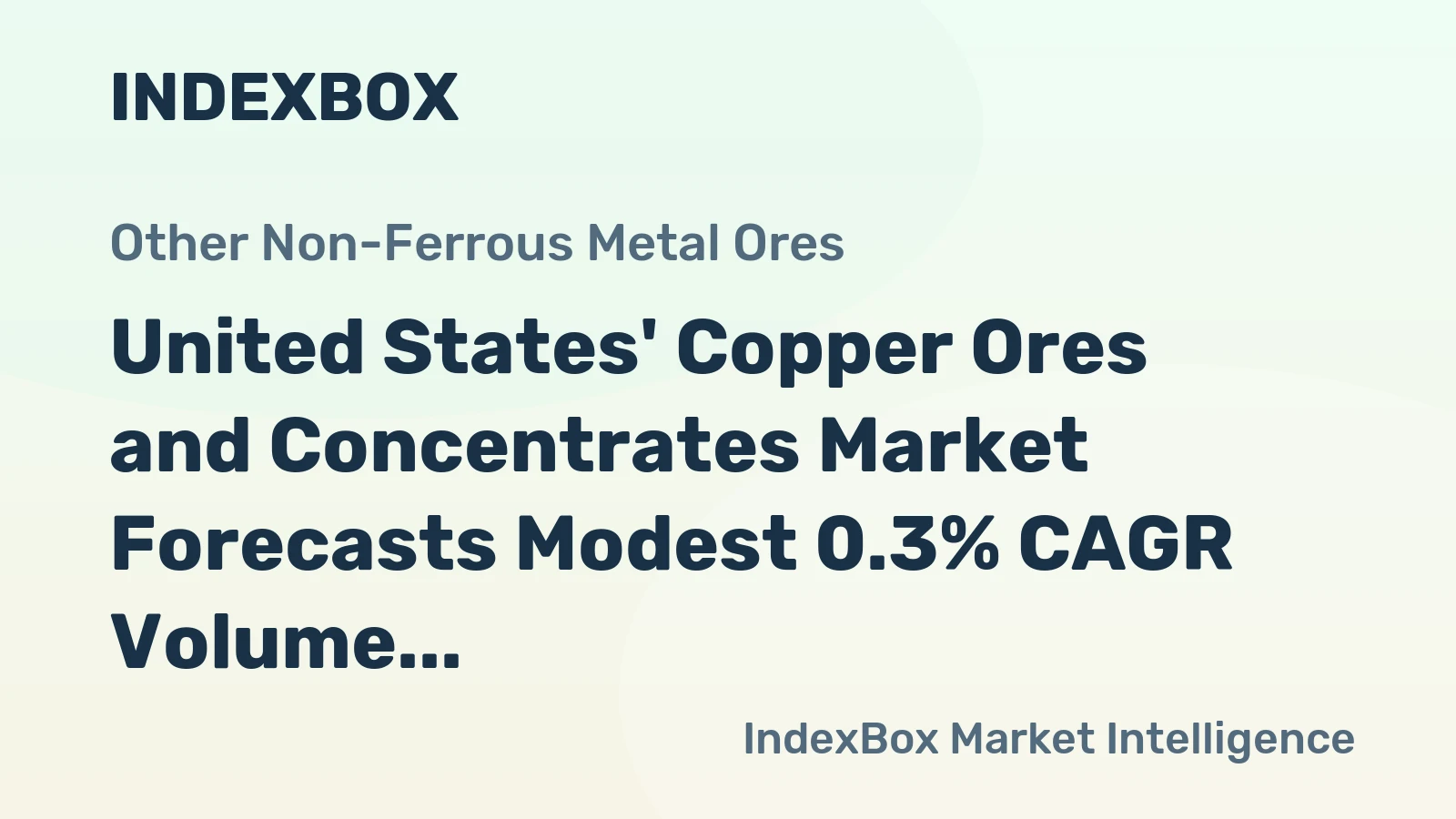 United States' Copper Ores and Concentrates Market Forecasts Modest 0.3% CAGR Volume Growth Through 2035