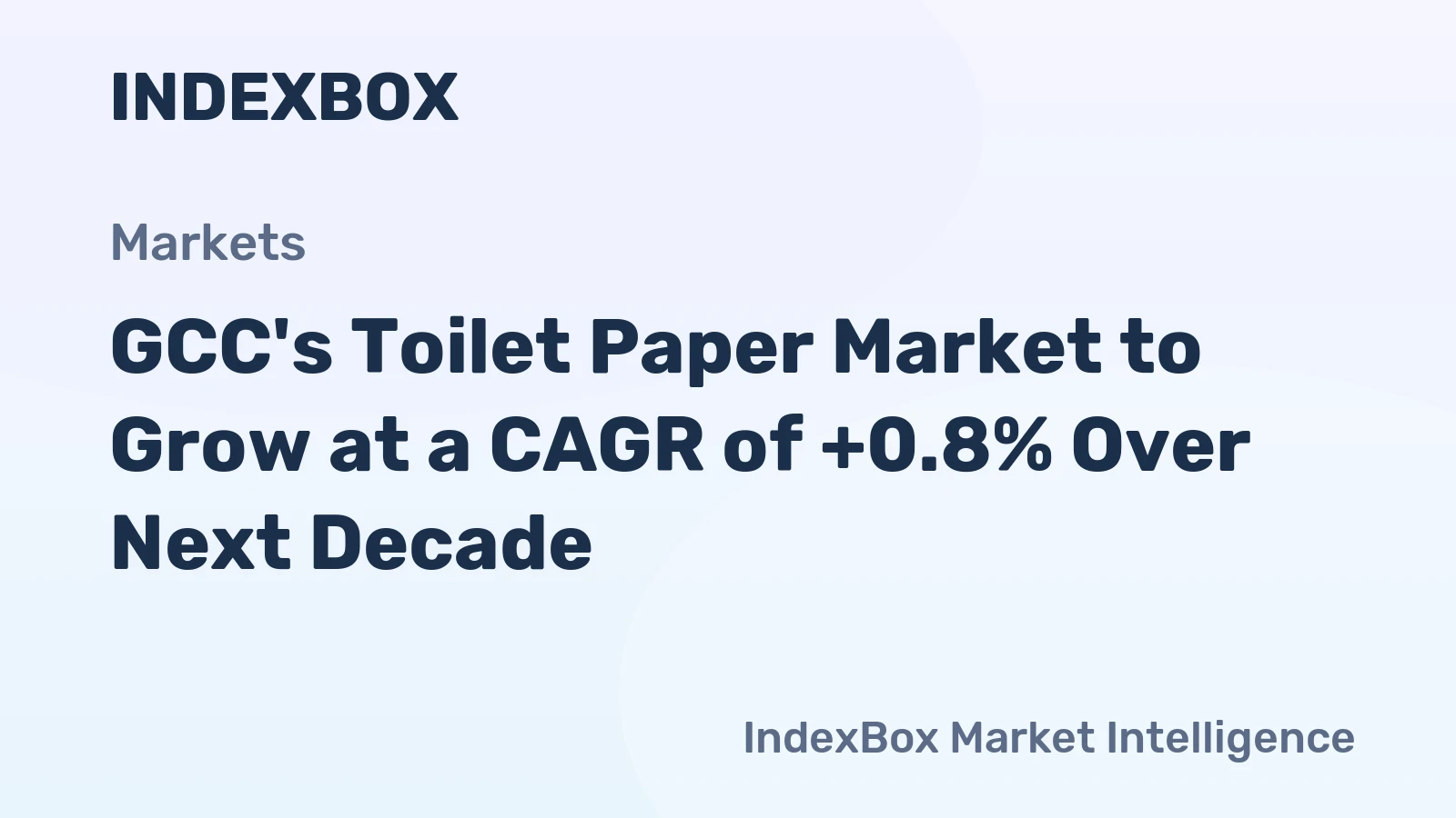 GCC's Toilet Paper Market to Grow at a CAGR of +0.8% Over Next Decade