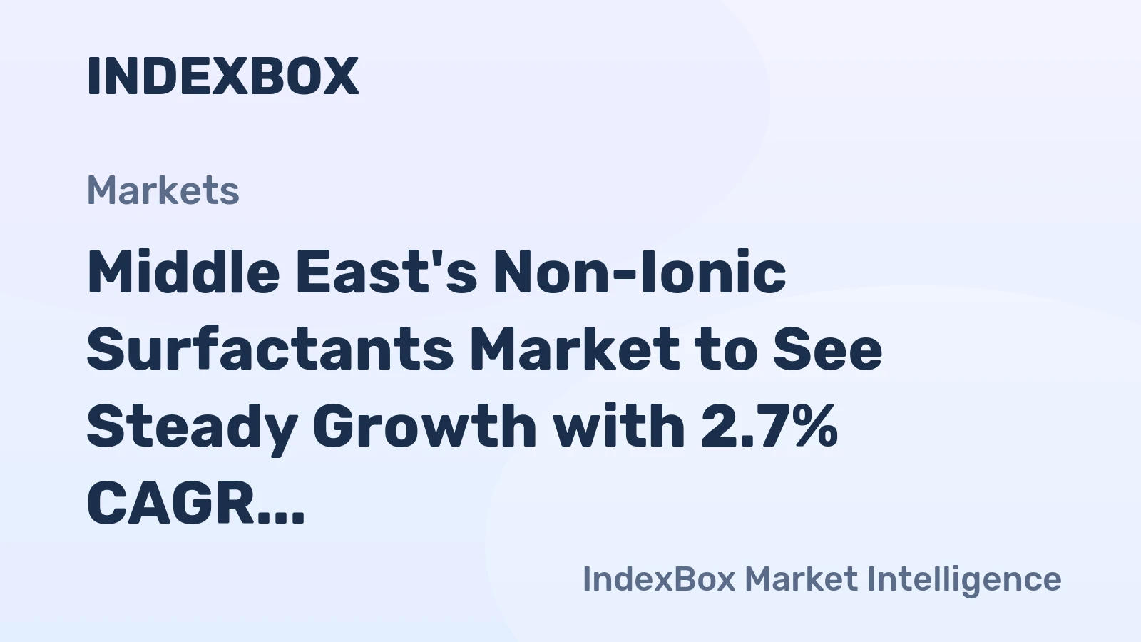 Middle East's Non-Ionic Surfactants Market to See Steady Growth with 2.7% CAGR in Value Through 2035