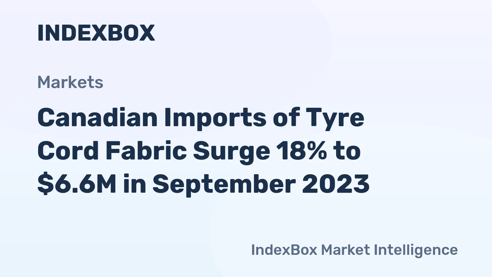 Canadian Imports of Tyre Cord Fabric Surge 18% to $6.6M in September 2023.