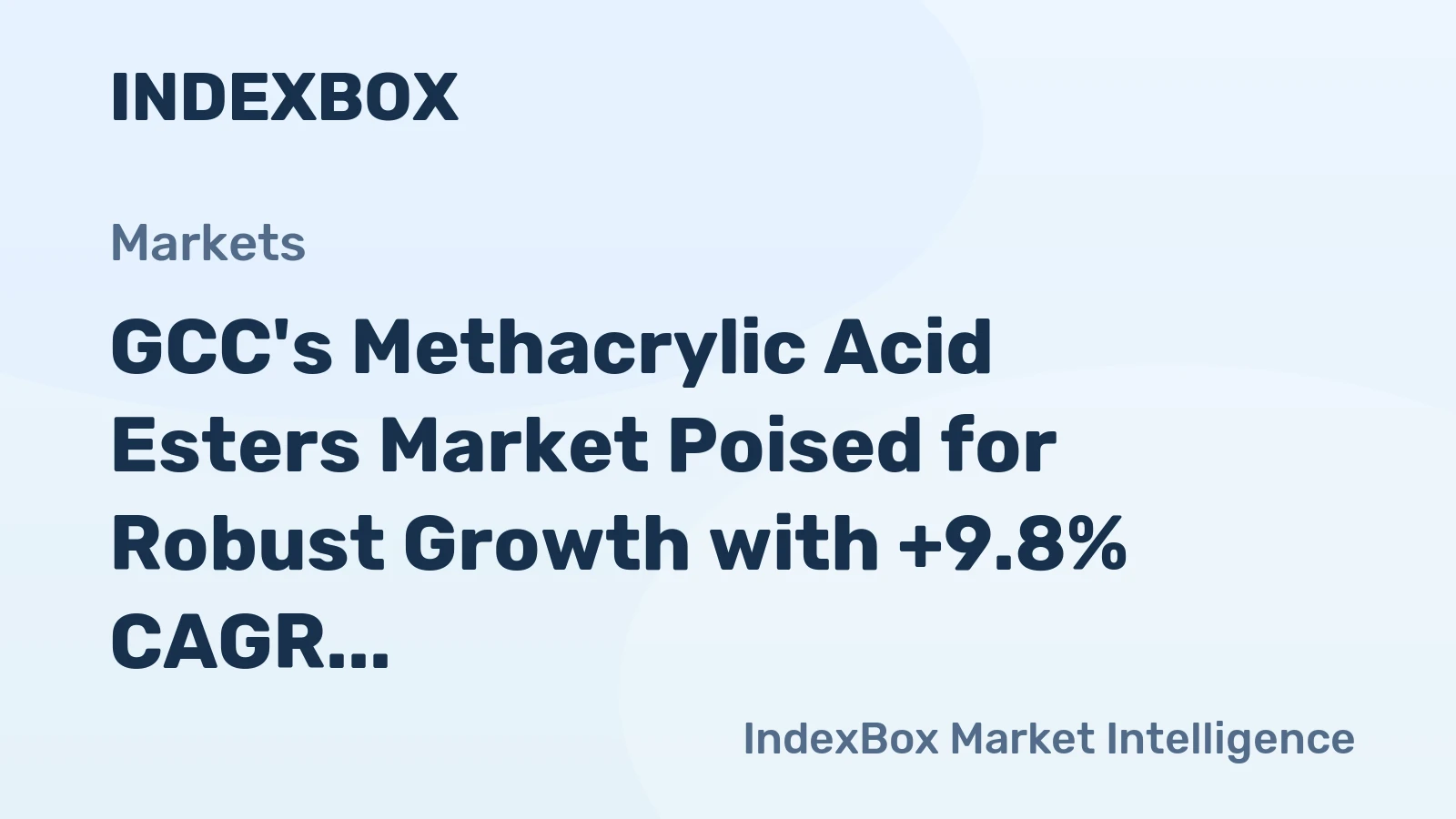 GCC's Methacrylic Acid Esters Market Poised for Robust Growth with +9.8% CAGR in Value