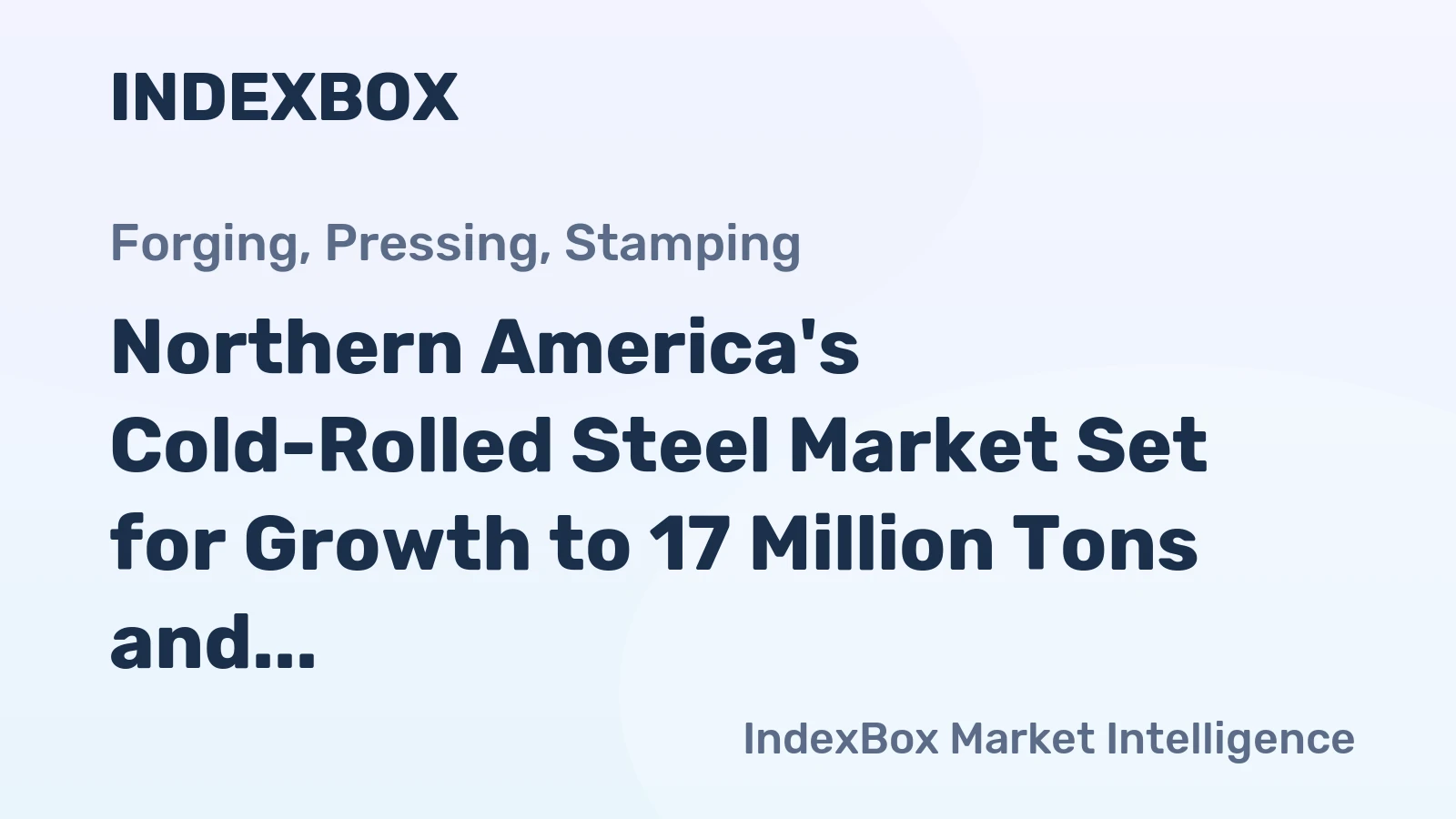 Northern America's Cold-Rolled Steel Market Set for Growth to 17 Million Tons and $24.9 Billion
