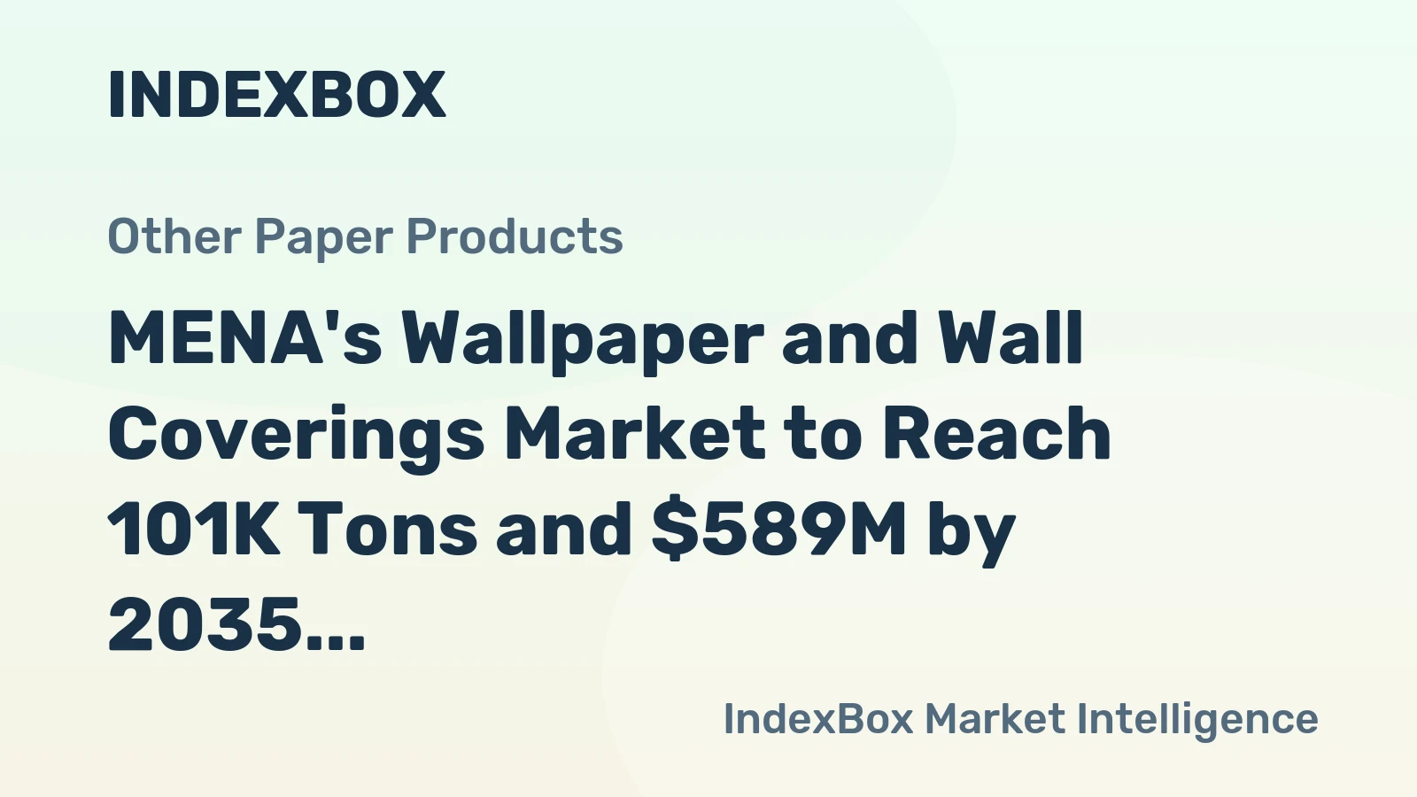 MENA's Wallpaper and Wall Coverings Market to Reach 101K Tons and $589M by 2035