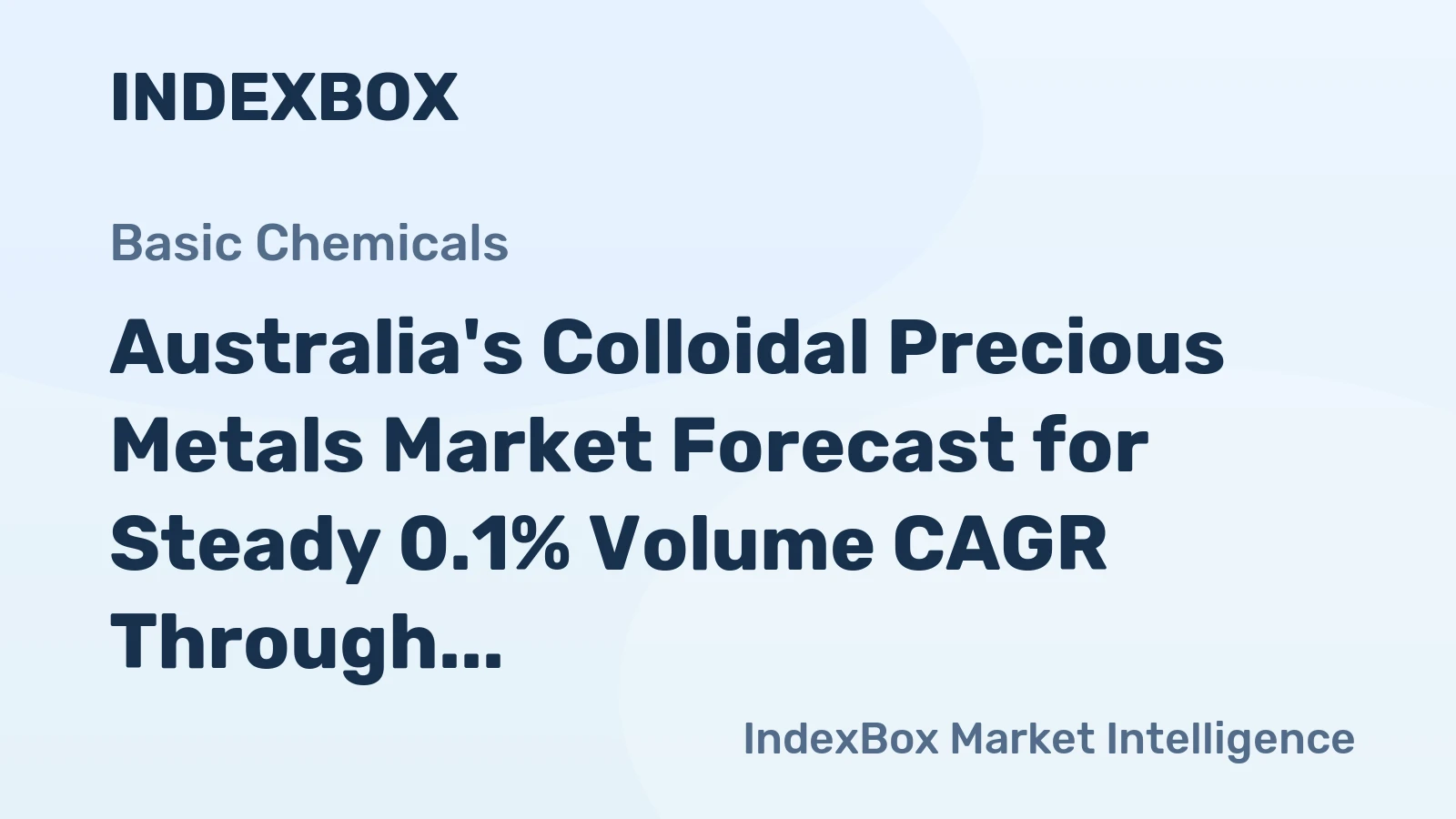 Australia's Colloidal Precious Metals Market Forecast for Steady 0.1% Volume CAGR Through 2035