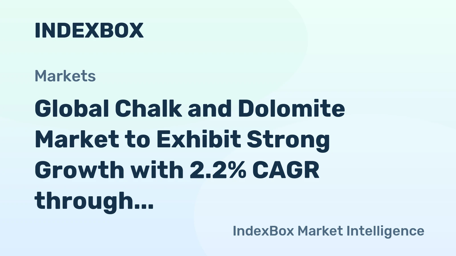 Global Chalk and Dolomite Market to Exhibit Strong Growth with 2.2% CAGR through 2035, Reaching $29.9B