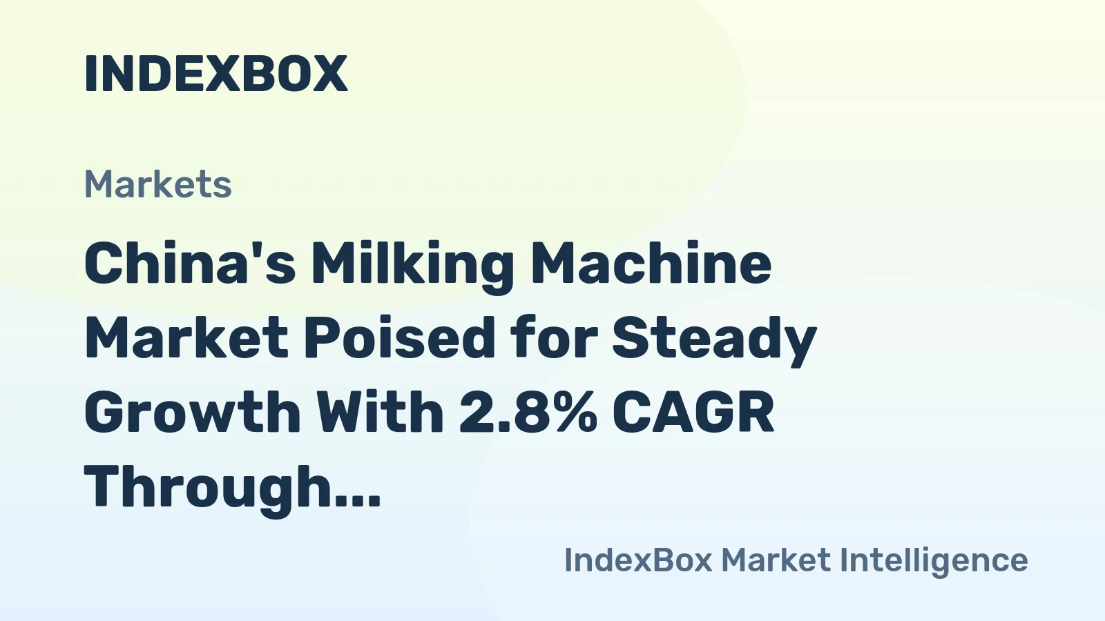 China's Milking Machine Market Poised for Steady Growth With 2.8% CAGR Through 2035