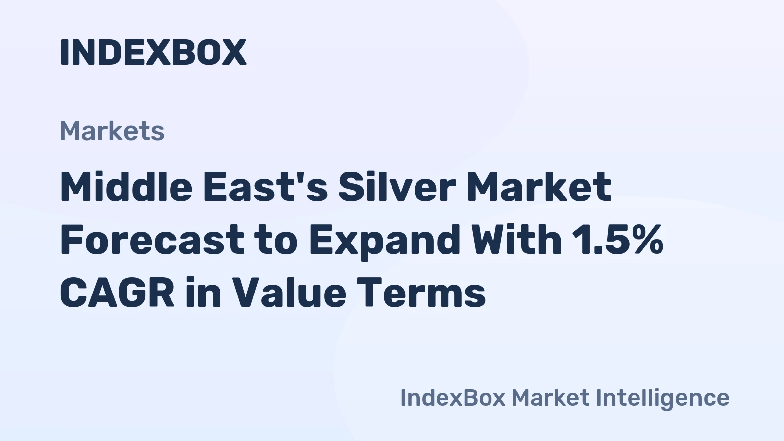 Middle East's Silver Market Forecast to Expand With 1.5% CAGR in Value Terms