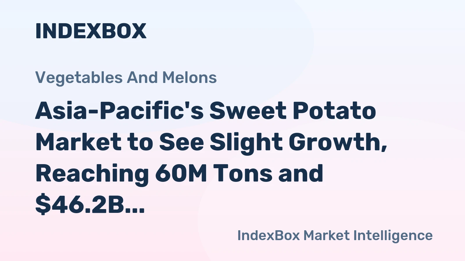 Asia-Pacific's Sweet Potato Market to See Slight Growth, Reaching 60M Tons and $46.2B by 2035