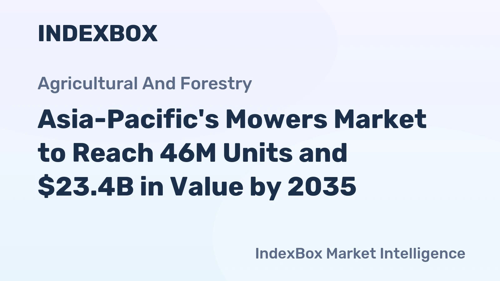 Asia-Pacific's Mowers Market to Reach 46M Units and $23.4B in Value by 2035