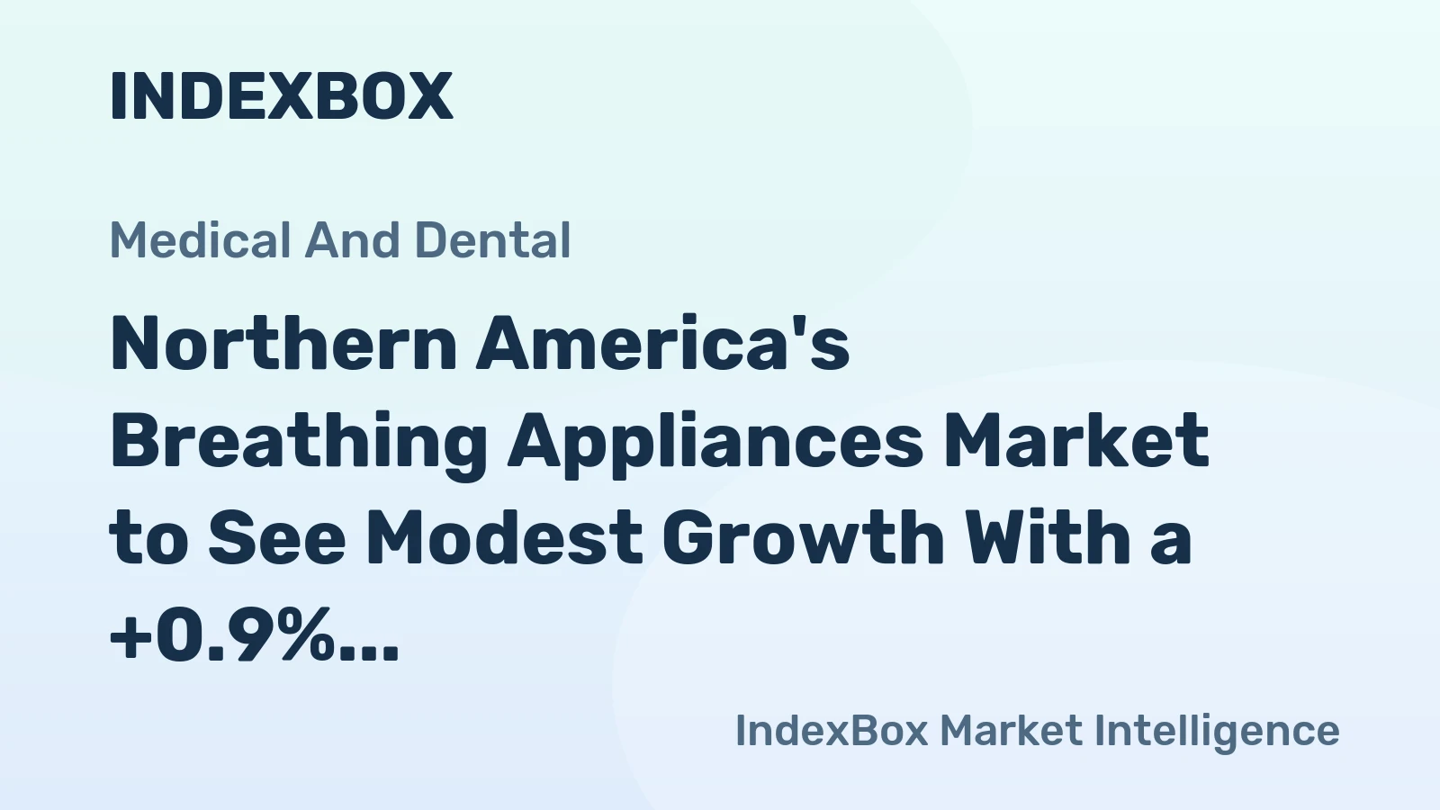 Northern America's Breathing Appliances Market to See Modest Growth With a +0.9% Volume CAGR