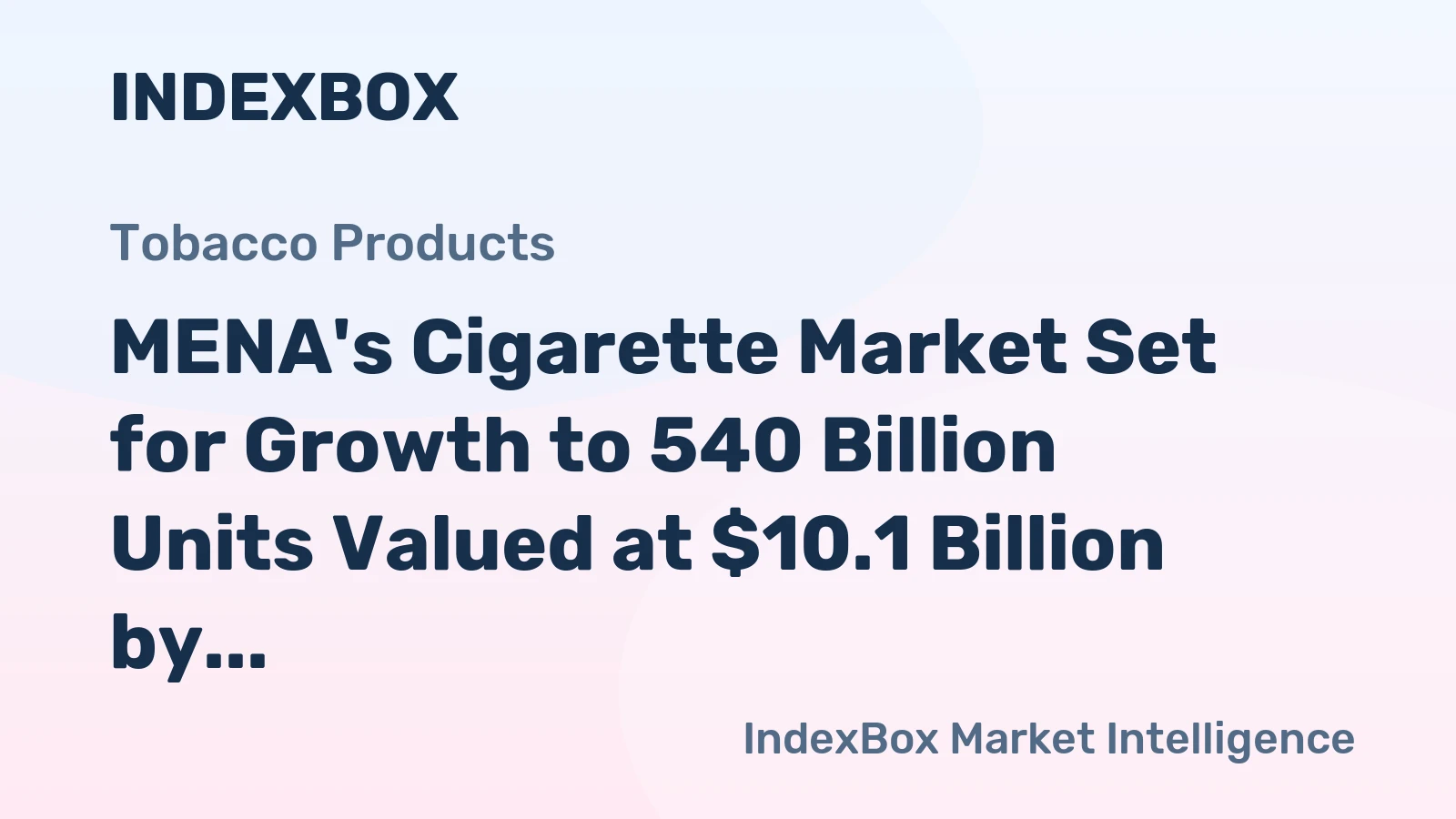 MENA's Cigarette Market Set for Growth to 540 Billion Units Valued at $10.1 Billion by 2035