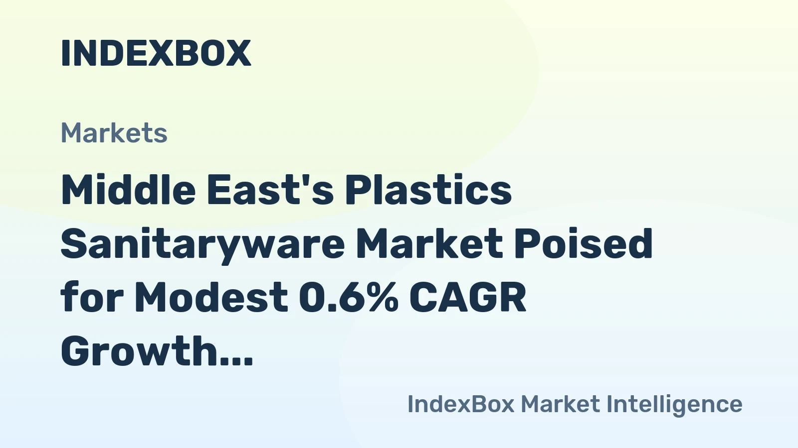Middle East's Plastics Sanitaryware Market Poised for Modest 0.6% CAGR Growth Through 2035