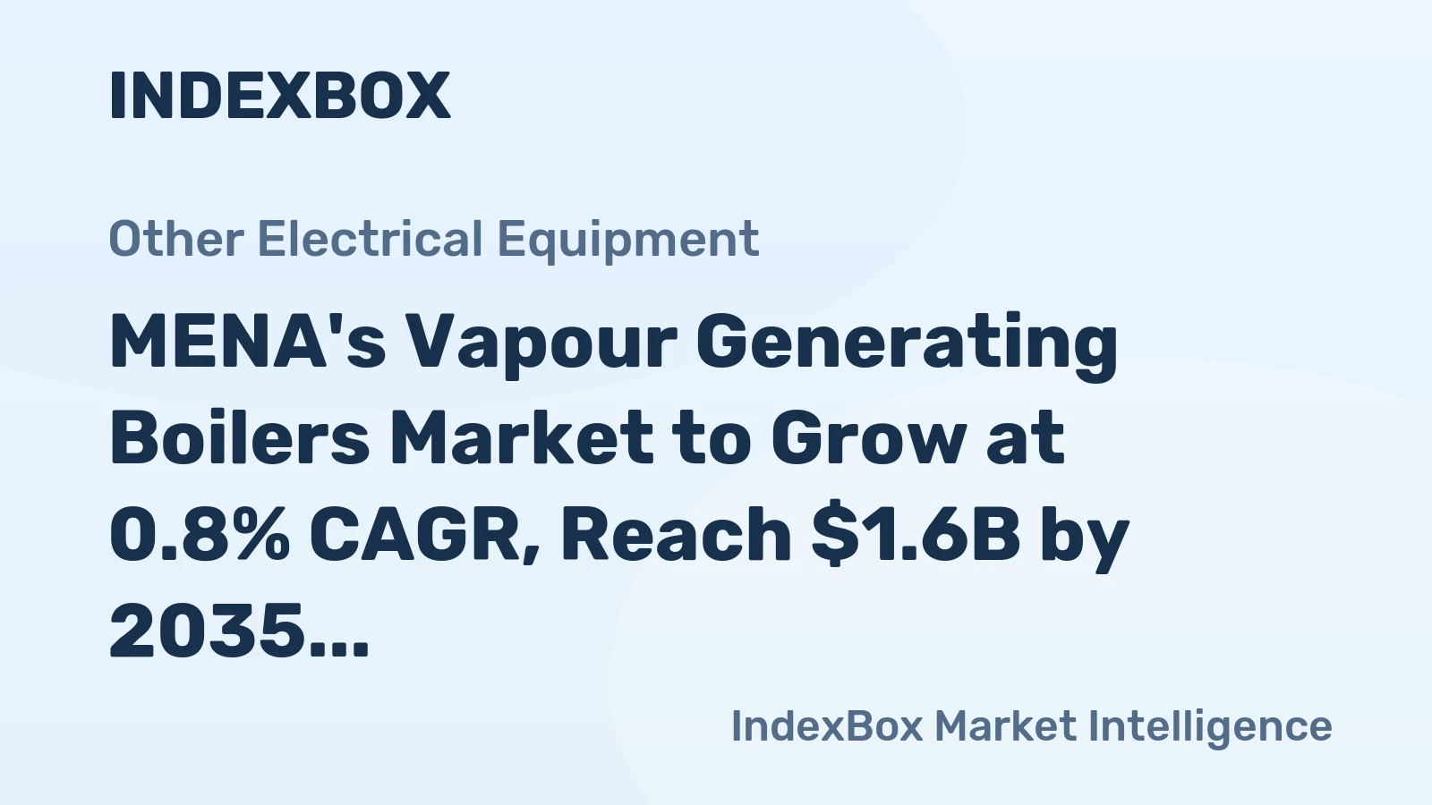 MENA's Vapour Generating Boilers Market to Grow at 0.8% CAGR, Reach $1.6B by 2035
