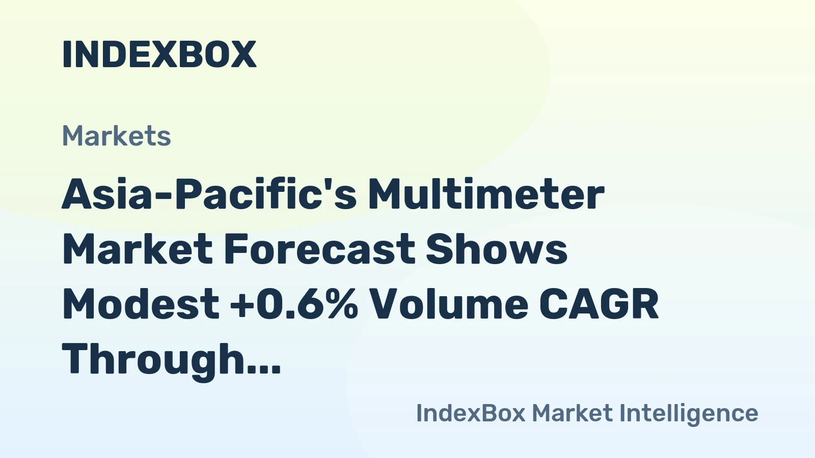 Asia-Pacific's Multimeter Market Forecast Shows Modest +0.6% Volume CAGR Through 2035