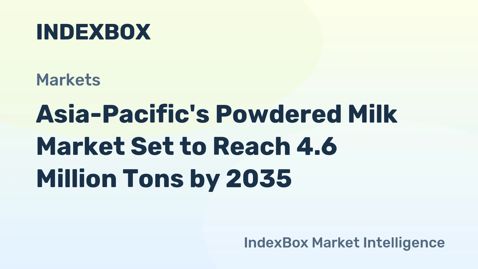 Asia-Pacific's Powdered Milk Market Set to Reach 4.6 Million Tons by 2035