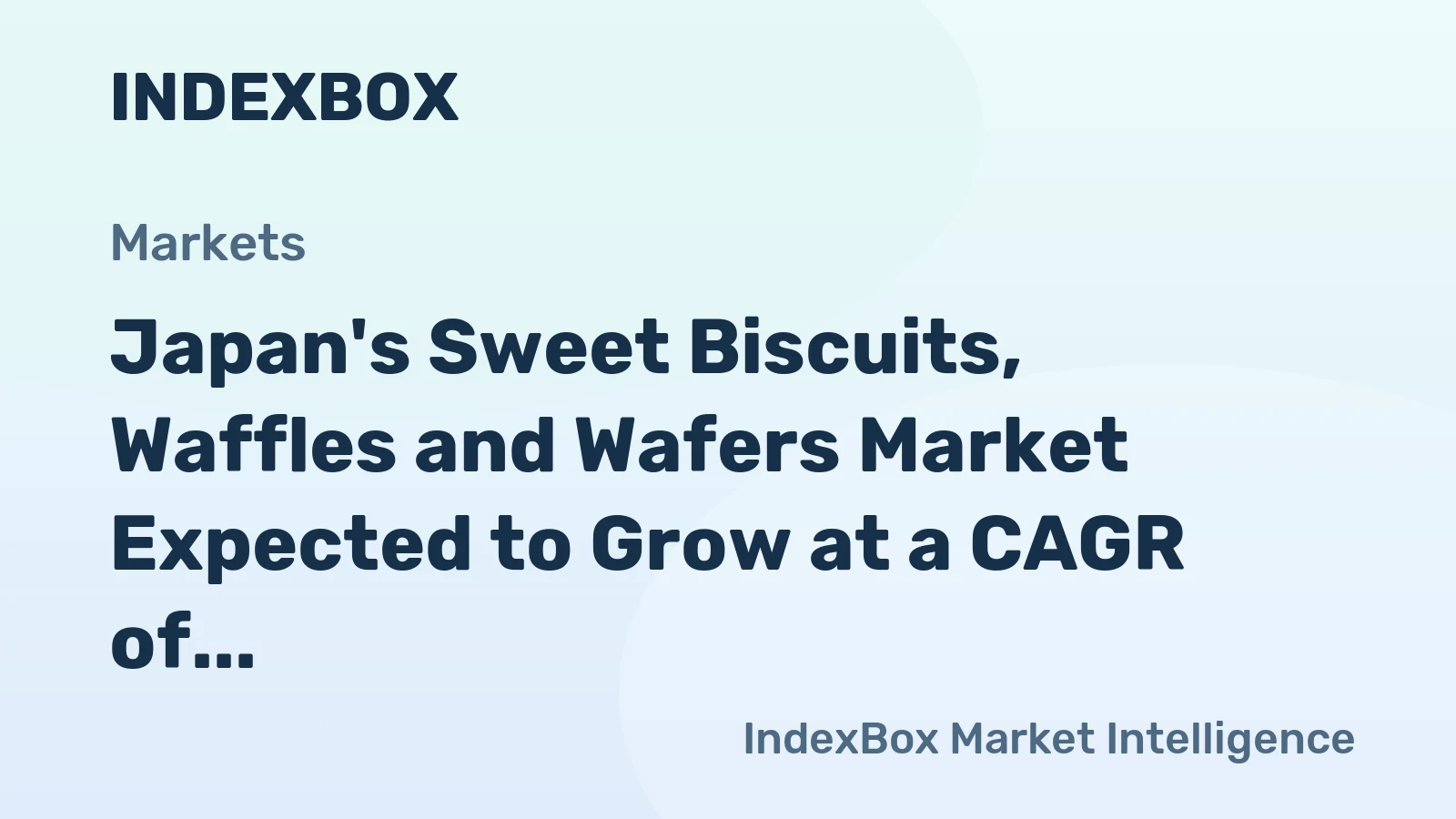 Japan's Sweet Biscuits, Waffles and Wafers Market Expected to Grow at a CAGR of +6.5% from 2024 to 2035