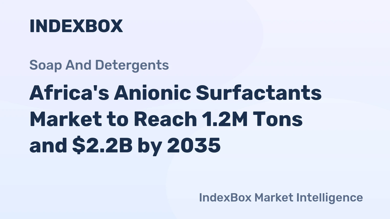 Africa's Anionic Surfactants Market to Reach 1.2M Tons and $2.2B by 2035