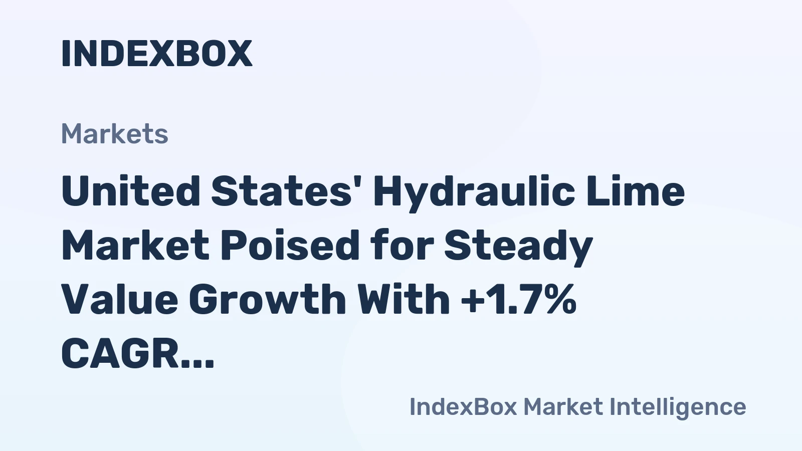 United States' Hydraulic Lime Market Poised for Steady Value Growth With +1.7% CAGR Through 2035