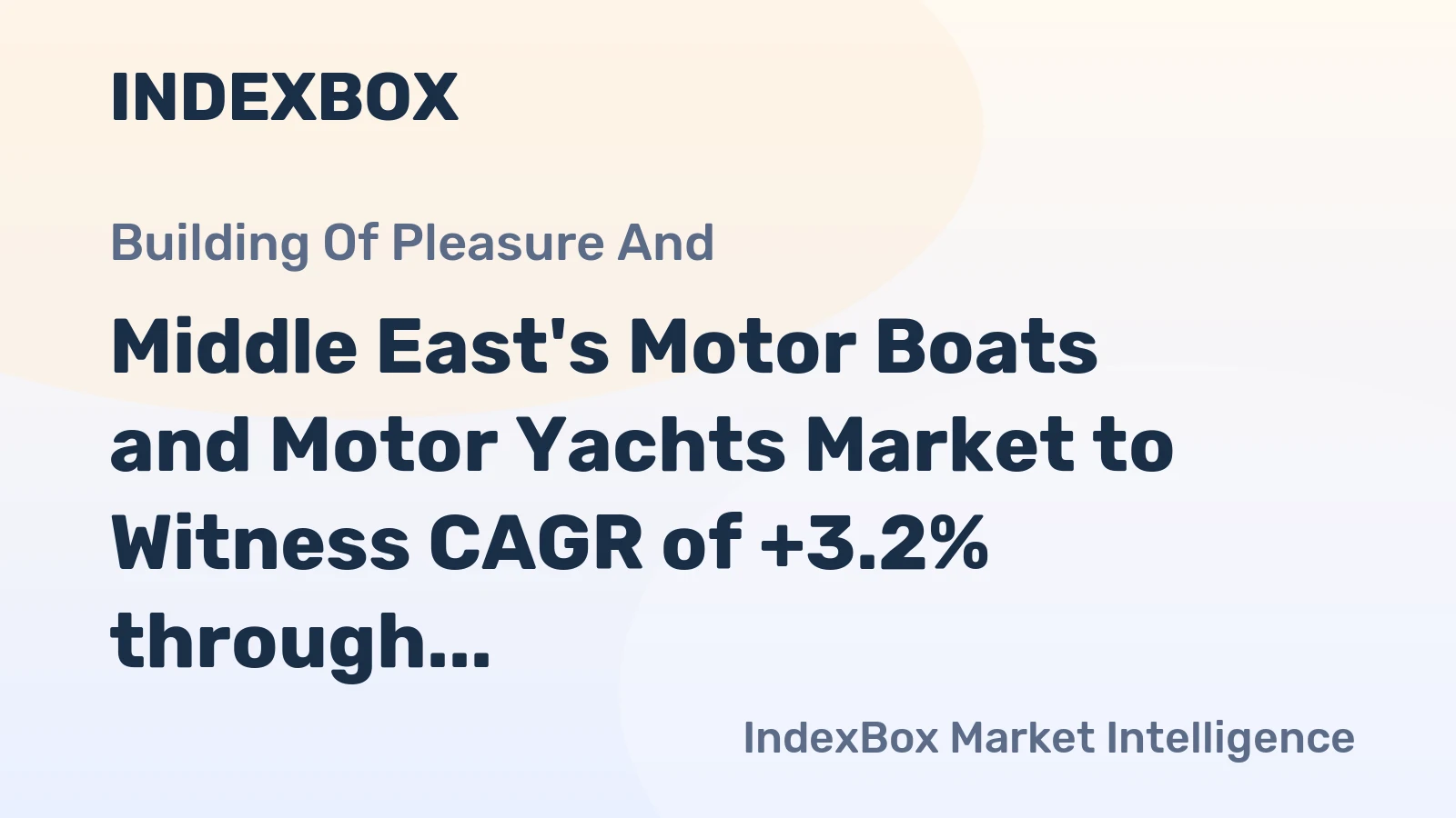 Middle East's Motor Boats and Motor Yachts Market to Witness CAGR of +3.2% through 2035