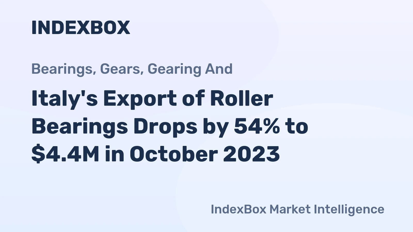 Italy's Export of Roller Bearings Drops by 54% to $4.4M in October 2023