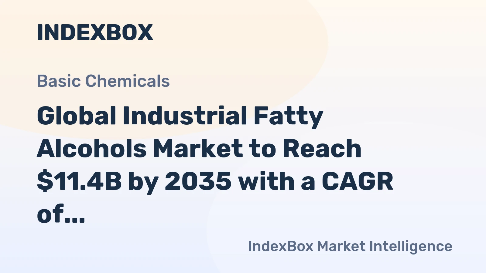 Global Industrial Fatty Alcohols Market to Reach $11.4B by 2035 with a CAGR of +3.1%