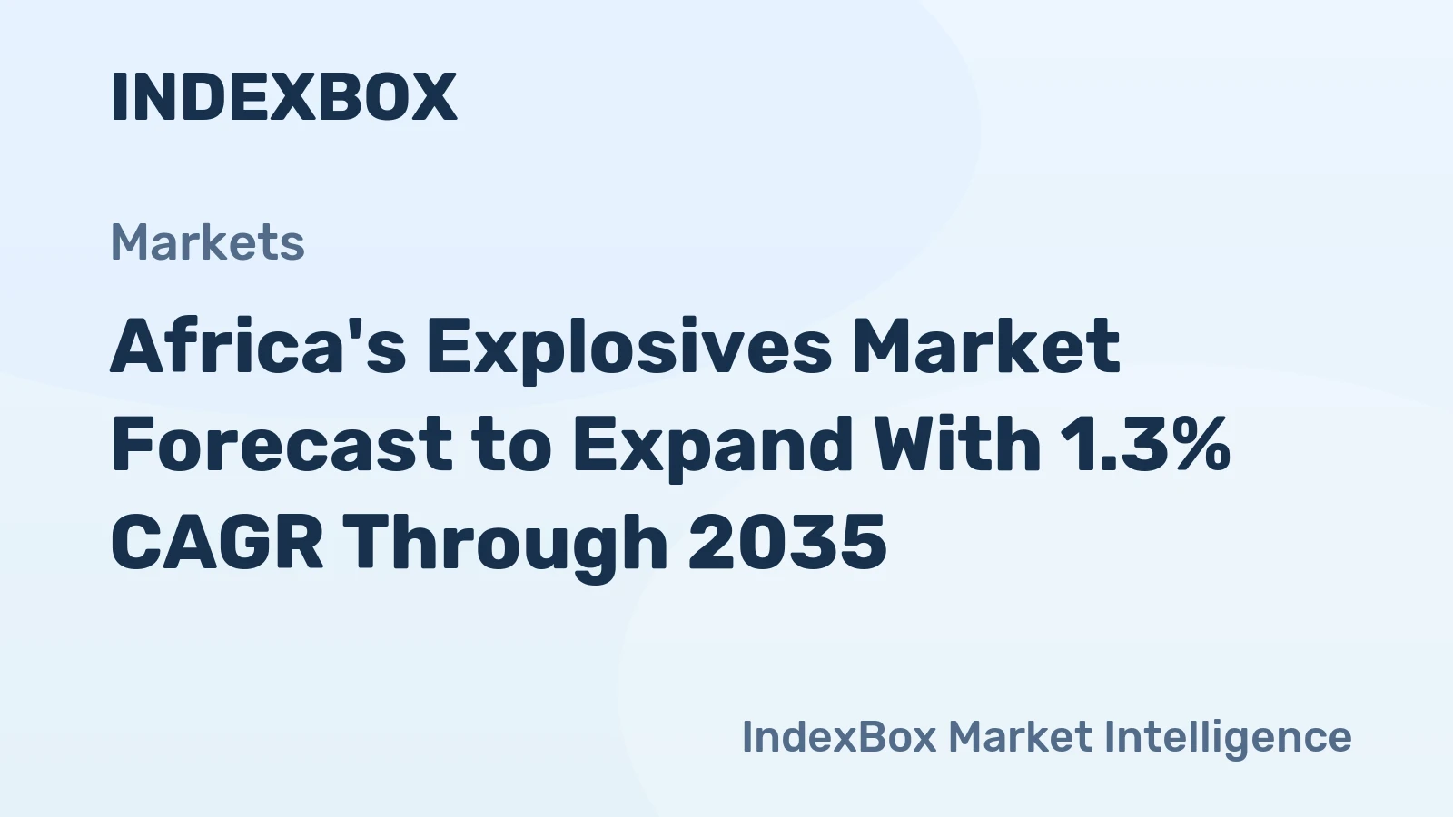 Africa's Explosives Market Forecast to Expand With 1.3% CAGR Through 2035