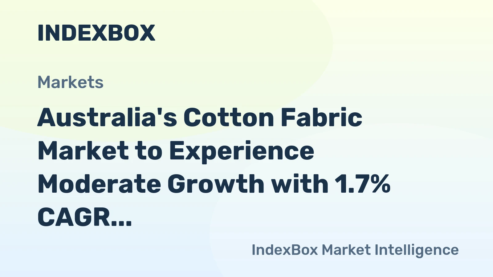 Australia's Cotton Fabric Market to Experience Moderate Growth with 1.7% CAGR